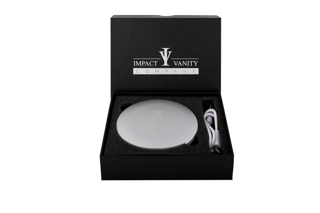 FREE SHIPPING:: Silver Charm LED Lighted Portable Charger Compact Mirr ...